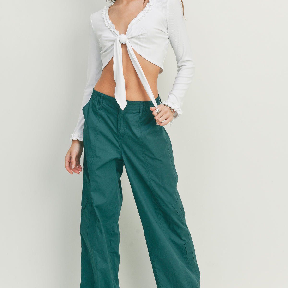 Class Act Tie Front Long Sleeve – Pretty Damage